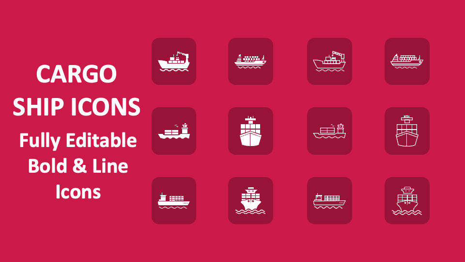 Cargo Ship Icons for Google Slides and PowerPoint