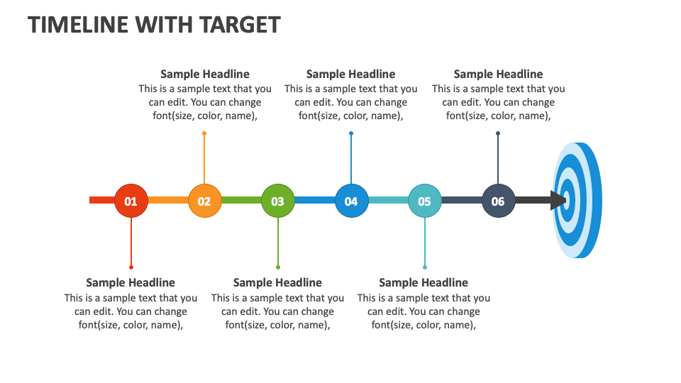 Timeline With Target PowerPoint and Google Slides Template - PPT Slides