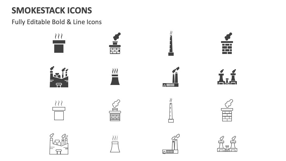Smokestack Icons for Google Slides and PowerPoint