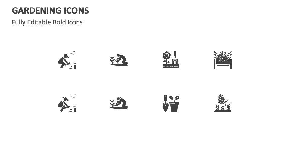 Gardening Icons for Google Slides and PowerPoint
