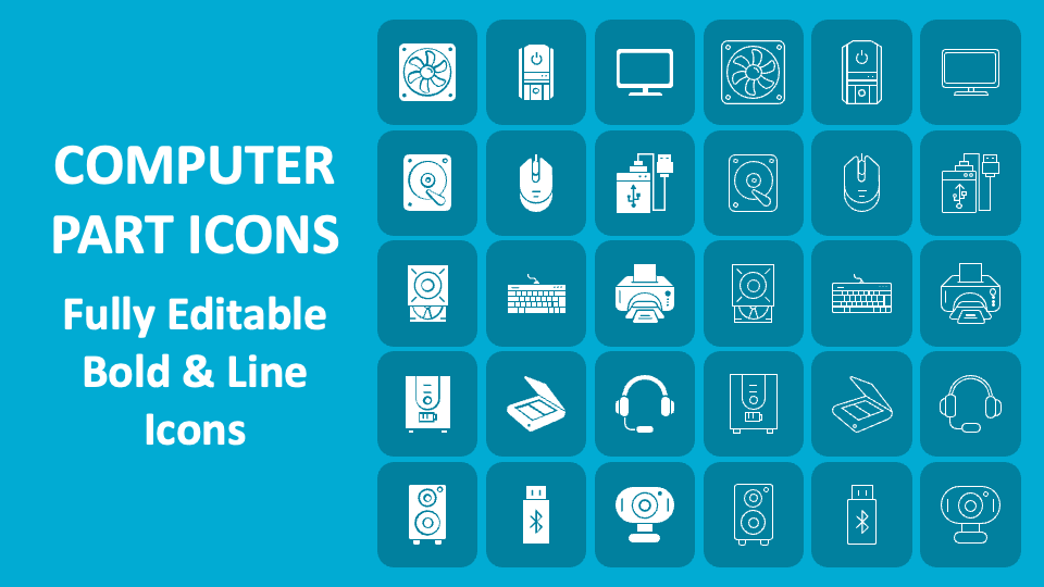 Computer Part Icons for Google Slides and PowerPoint