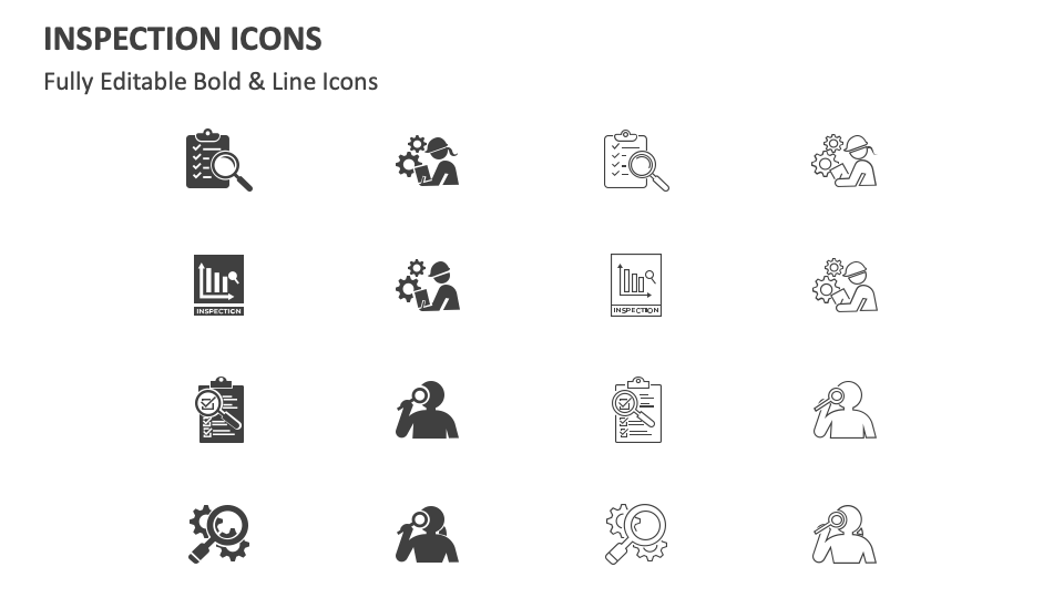 Inspection Icons for Google Slides and PowerPoint