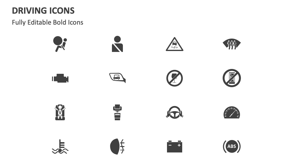 Driving Icons for Google Slides and PowerPoint