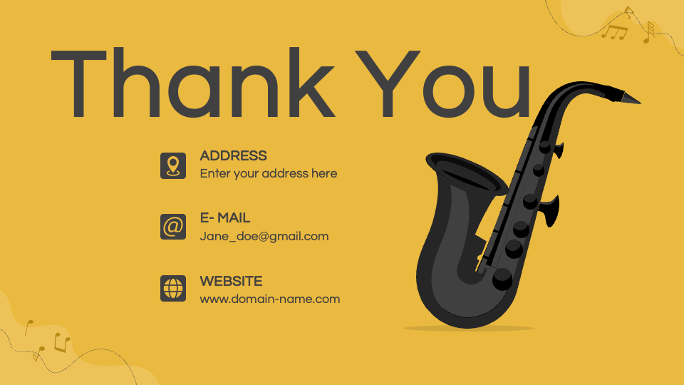 Free Saxophone Theme for Google Slides and PowerPoint