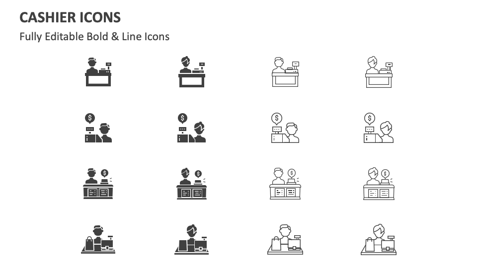Cashier Icons for Google Slides and PowerPoint