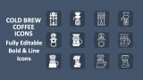 Cold Brew Coffee Icons for Google Slides and PowerPoint