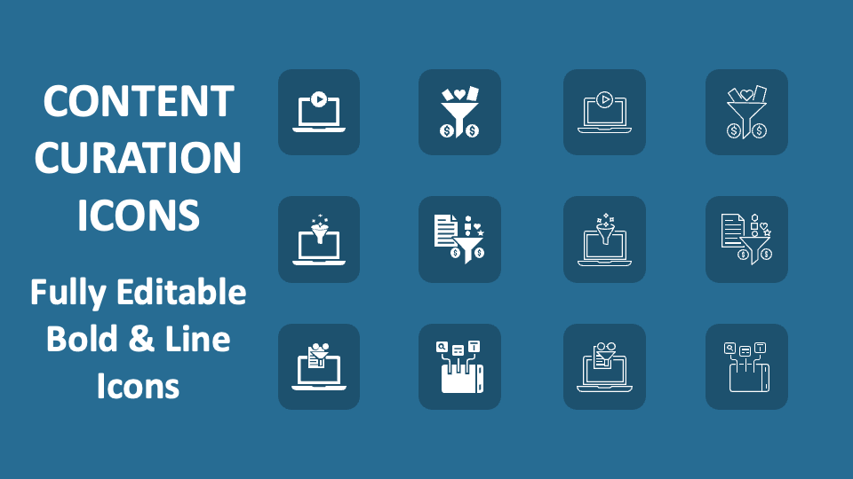 Content Curation Icons for Google Slides and PowerPoint