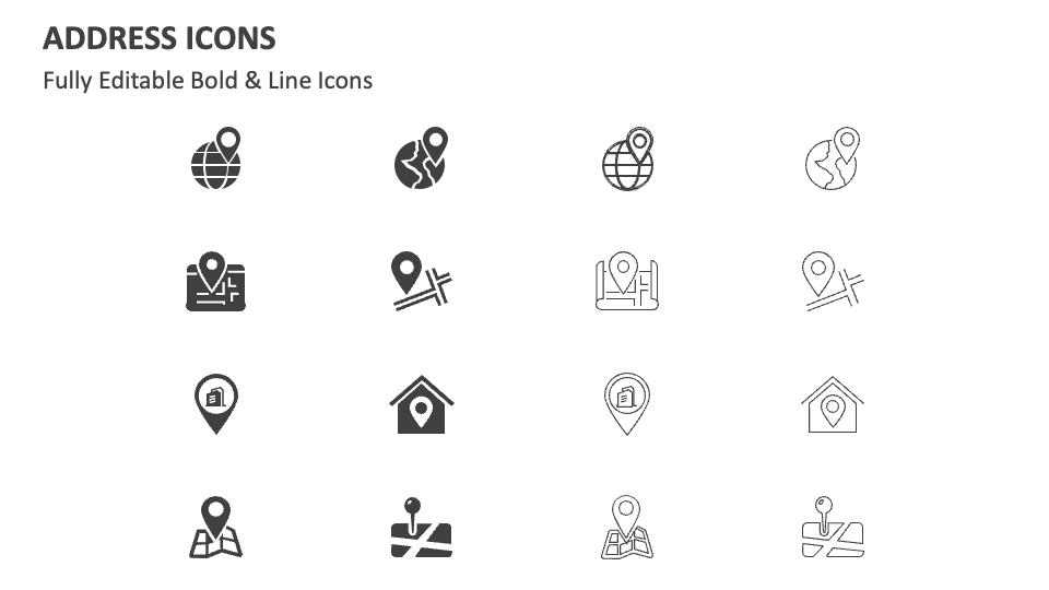 Address Icons for Google Slides and PowerPoint