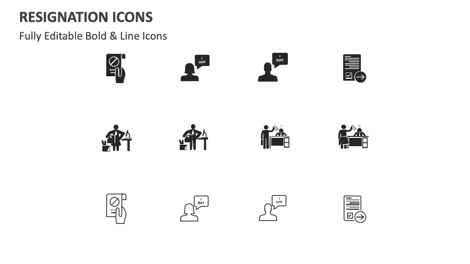 Resignation Icons for Google Slides and PowerPoint