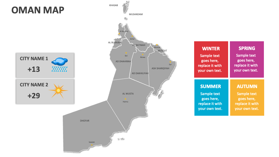 Oman Map for Google Slides and PowerPoint - PPT Slides