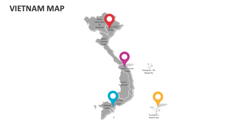 Vietnam Map for Google Slides and PowerPoint - PPT Slides