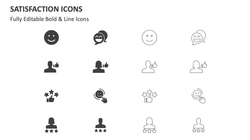 Satisfaction Icons for Google Slides and PowerPoint
