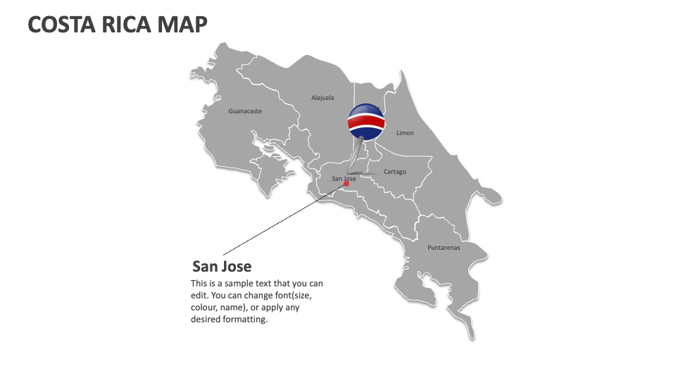 Costa Rica Map for Google Slides and PowerPoint - PPT Slides