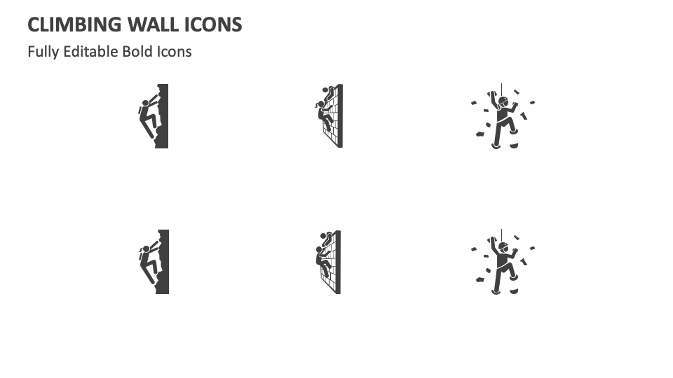 Climbing Wall Icons for Google Slides and PowerPoint
