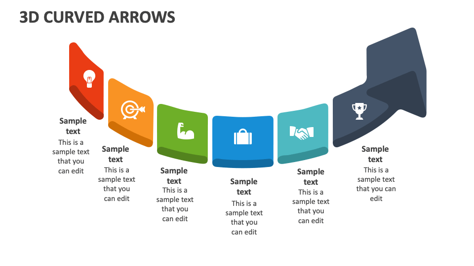 3D Curved Arrows PowerPoint and Google Slides Template - PPT Slides