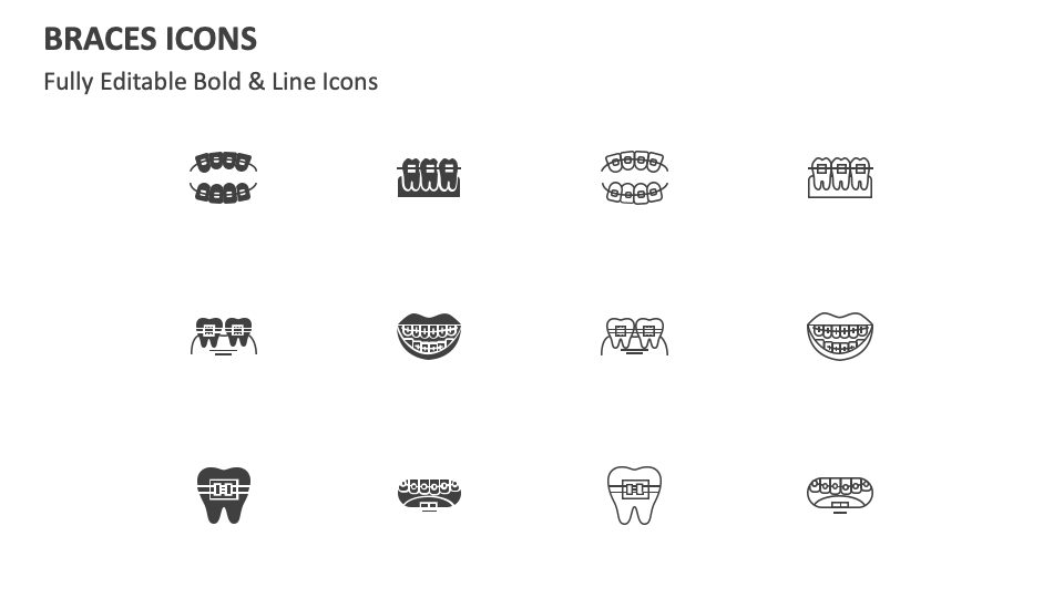 Braces Icons for Google Slides and PowerPoint