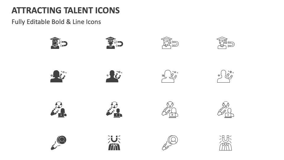 Attracting Talent Icons for Google Slides and PowerPoint