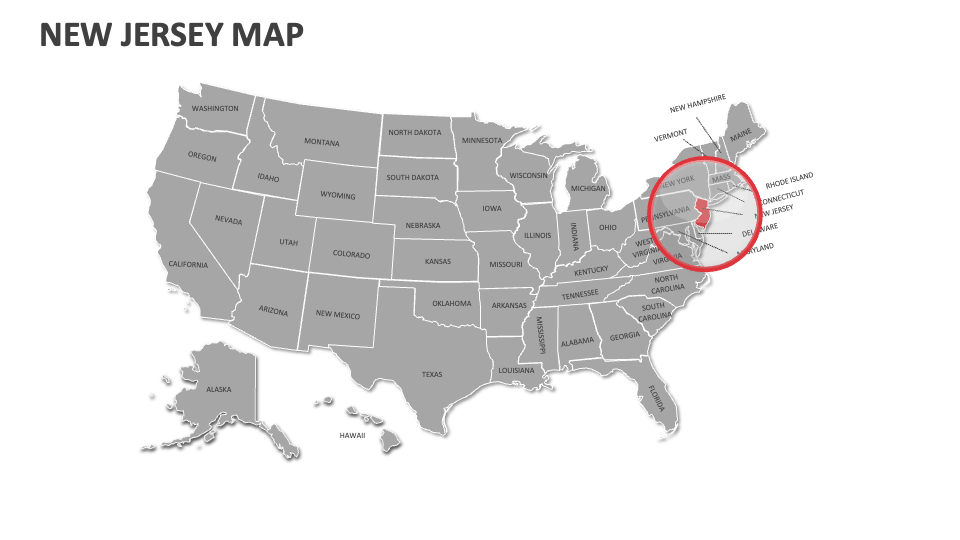 New Jersey Map for Google Slides and PowerPoint - PPT Slides