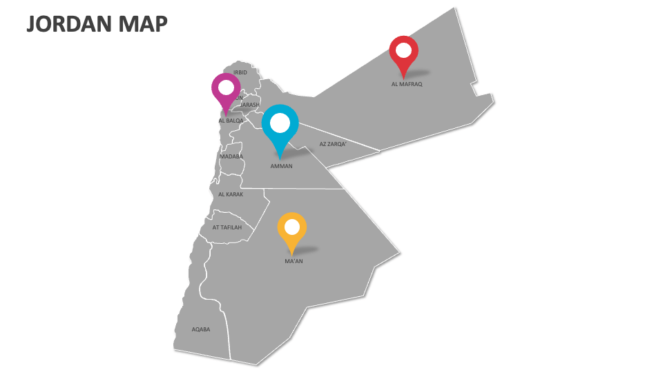 Jordan map for Google Slides and PowerPoint - PPT Slides
