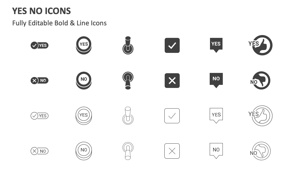 Yes No Icons for Google Slides and PowerPoint