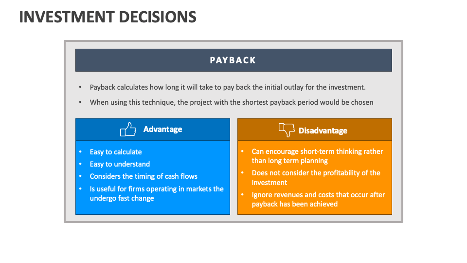 Investment Decisions PowerPoint and Google Slides Template - PPT Slides