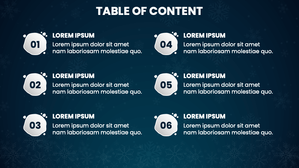 Free Snowflake Background Presentation for Google Slides and PowerPoint