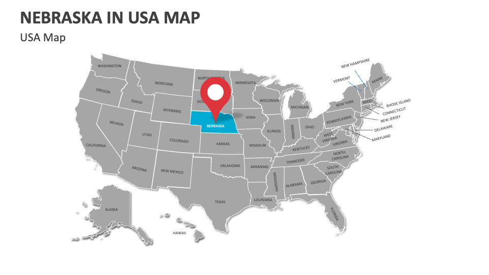 Nebraska Map for Google Slides and PowerPoint - PPT Slides