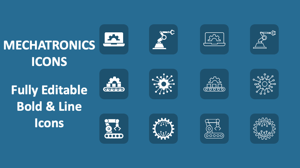Mechatronics Icons for Google Slides and PowerPoint
