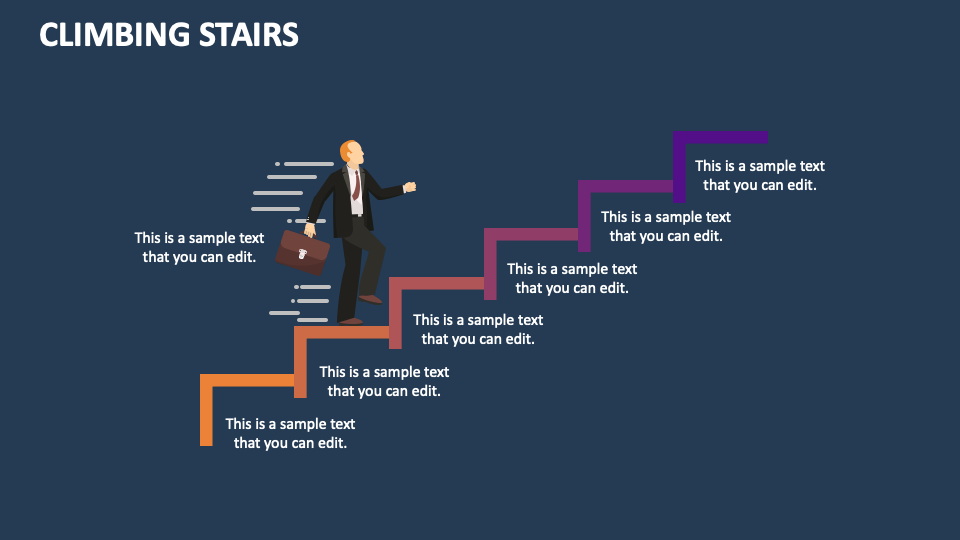 Climbing Stairs PowerPoint and Google Slides Template - PPT Slides
