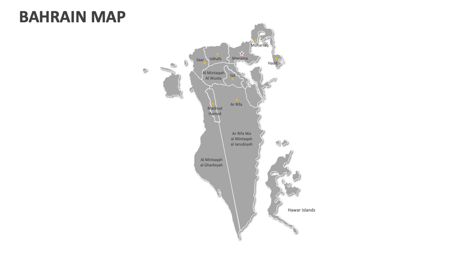 Bahrain Map for Google Slides and PowerPoint - PPT Slides