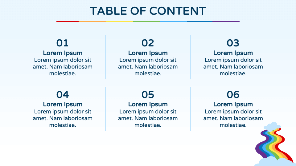 Free Rainbow Background Presentation Theme for Google Slides and PowerPoint