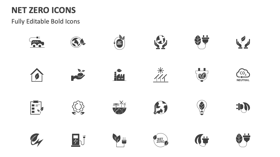 Net Zero Icons for Google Slides and PowerPoint