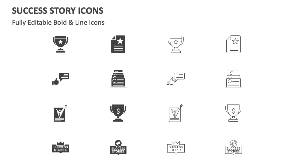 Success Story Icons for Google Slides and PowerPoint