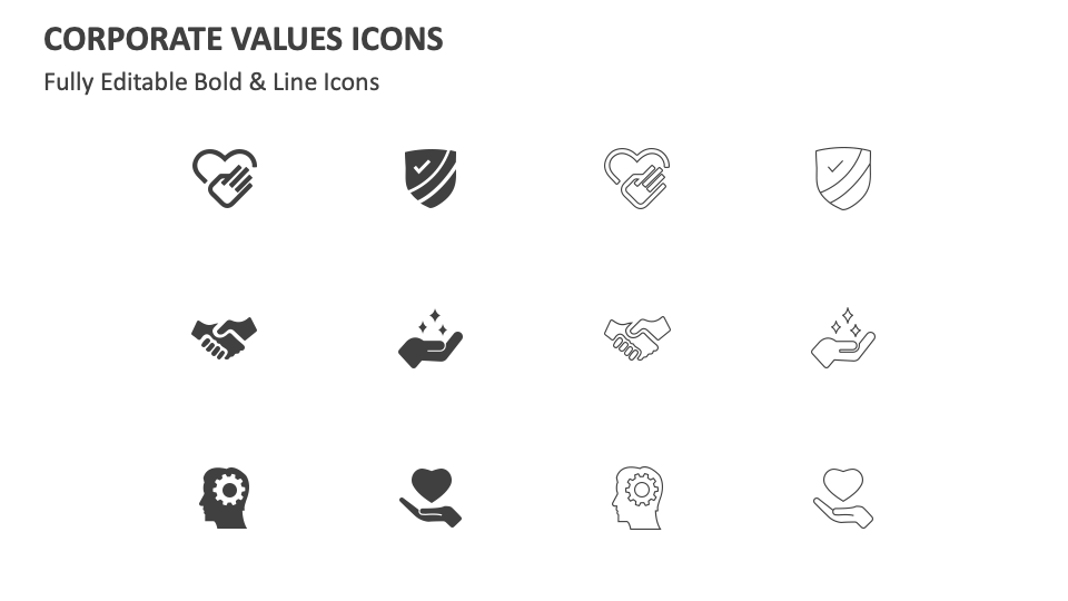Corporate Values Icons for Google Slides and PowerPoint