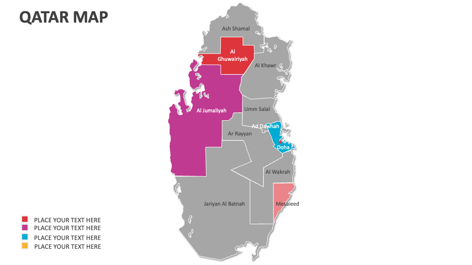 Qatar Map for Google Slides and PowerPoint - PPT Slides