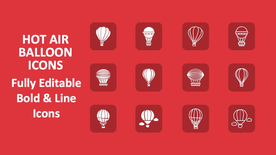 Hot Air Balloon Icons for Google Slides and PowerPoint