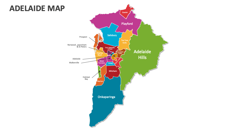 Adelaide Map for Google Slides and PowerPoint - PPT Slides