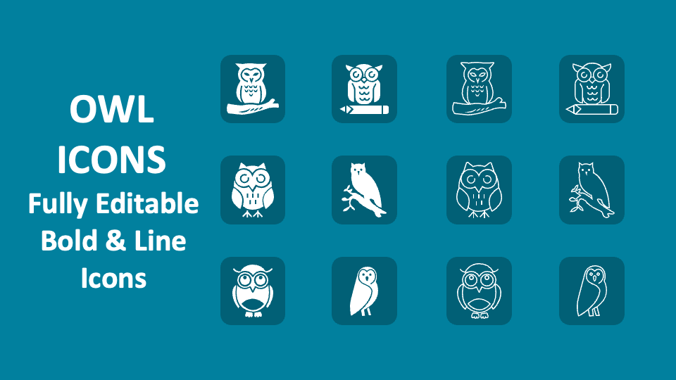 Owl Icons for PowerPoint and Google Slides - PPT Slides