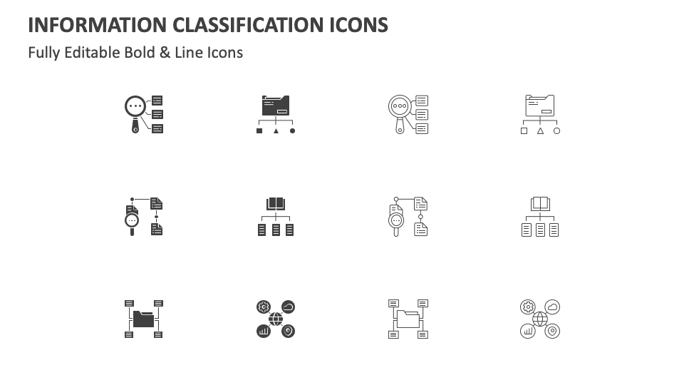 Information Classification Icons for Google Slides and PowerPoint