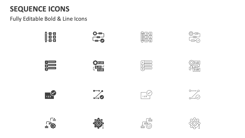 Sequence Icons for Google Slides and PowerPoint