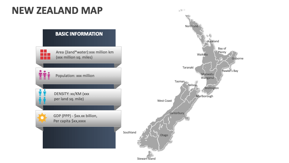 New Zealand Map for Google Slides and PowerPoint - PPT Slides