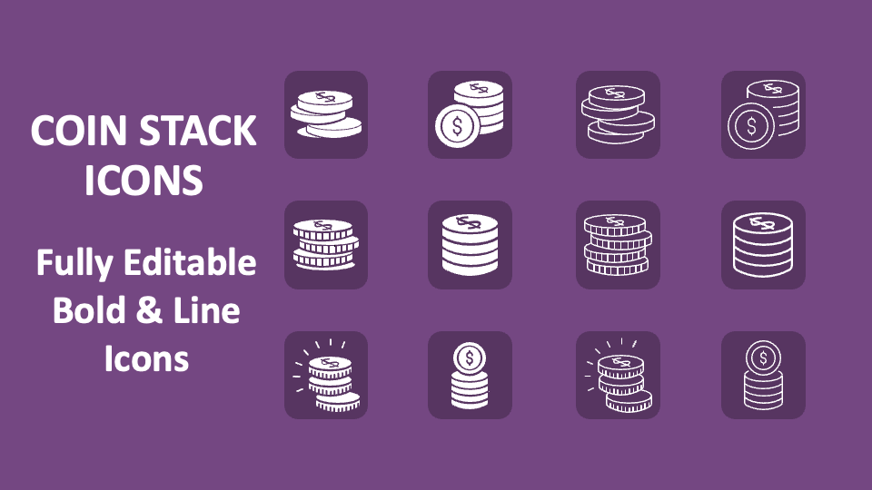 Coin Stack Icons for PowerPoint and Google Slides - PPT Slides