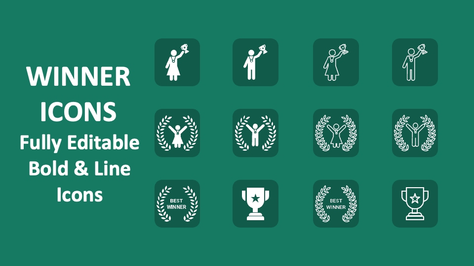 Winner Icons for Google Slides and PowerPoint