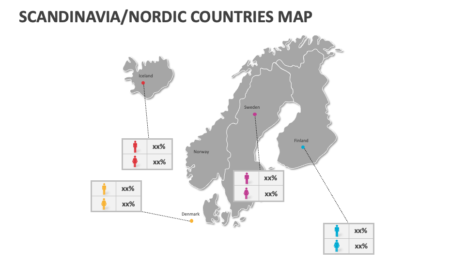 Scandinavia/Nordic Countries Map for Google Slides and PowerPoint - PPT ...