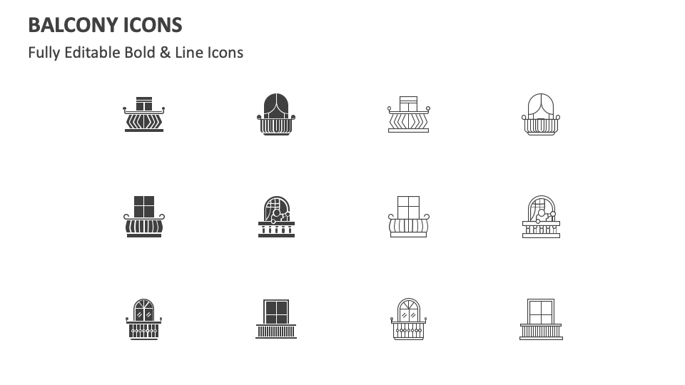 Balcony Icons for Google Slides and PowerPoint