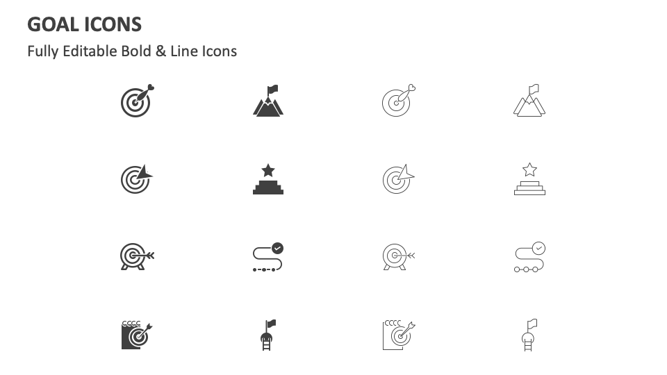 Goal Icons for Google Slides and PowerPoint