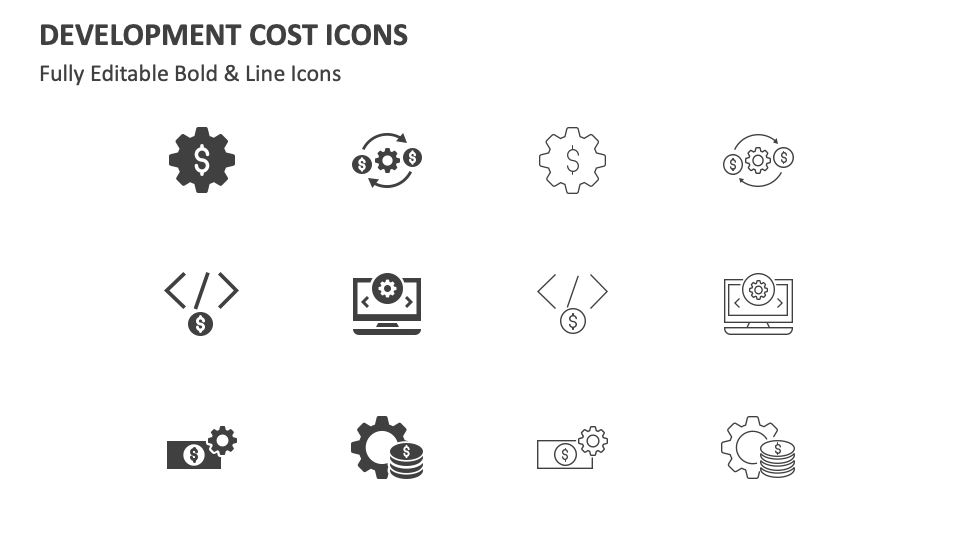 Development Cost Icons for Google Slides and PowerPoint