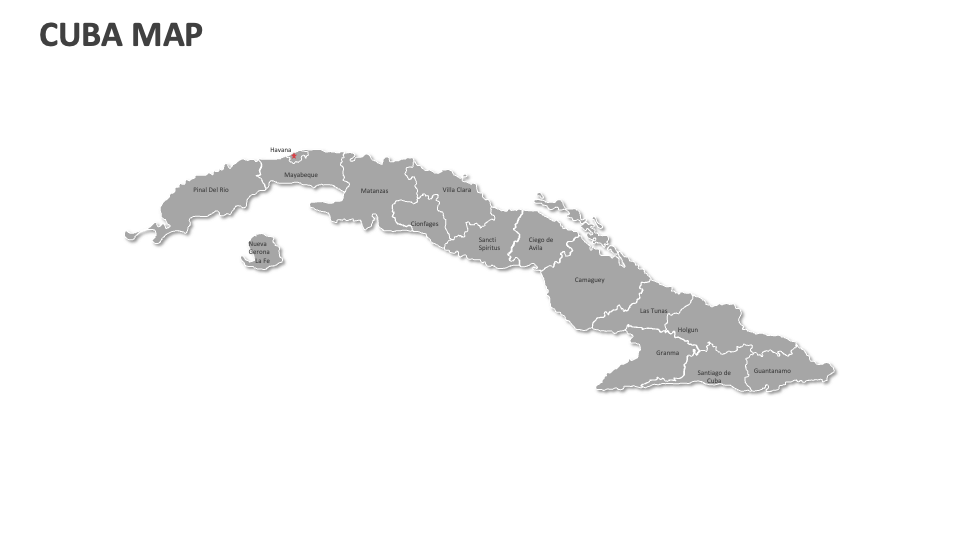 Cuba Map for Google Slides and PowerPoint - PPT Slides