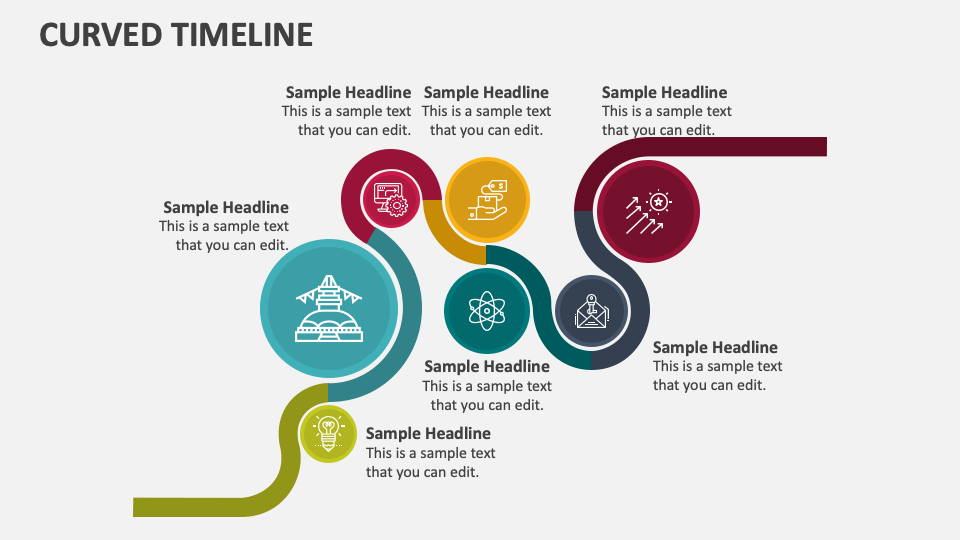Curved Timeline PowerPoint and Google Slides Template - PPT Slides
