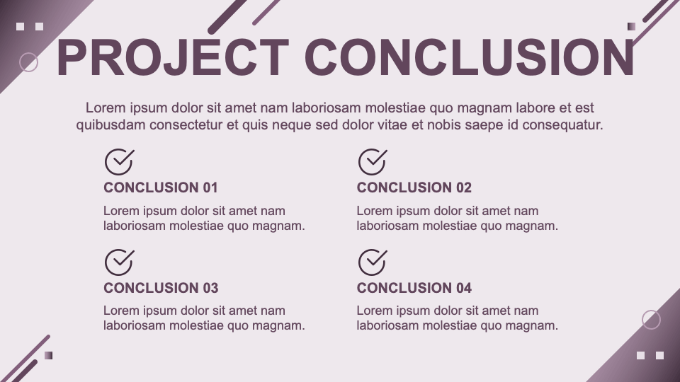 Project Conclusion Template for Google Slides and PowerPoint - PPT Slides